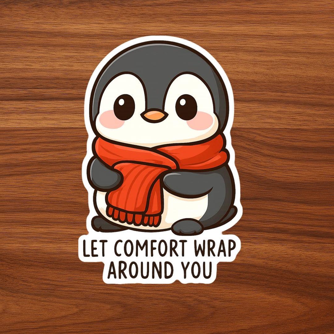 Chibi Penguin Sticker & Emotional Support Design for Laptop, Journal ...