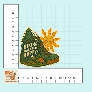 Hiking Makes Me Happ, Weatherproof Outdoor Sticker, Vinyl Sticker ...