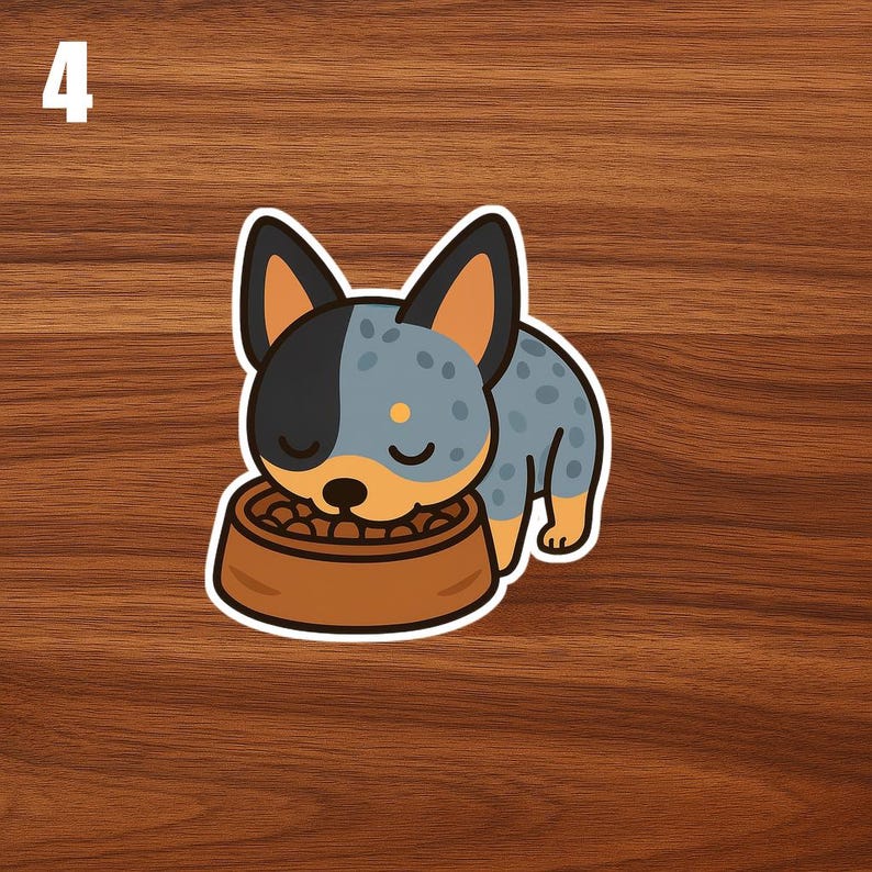 Blue Heeler Sticker & Chibi Dog Decal – “puppy Emotions Included” for ...