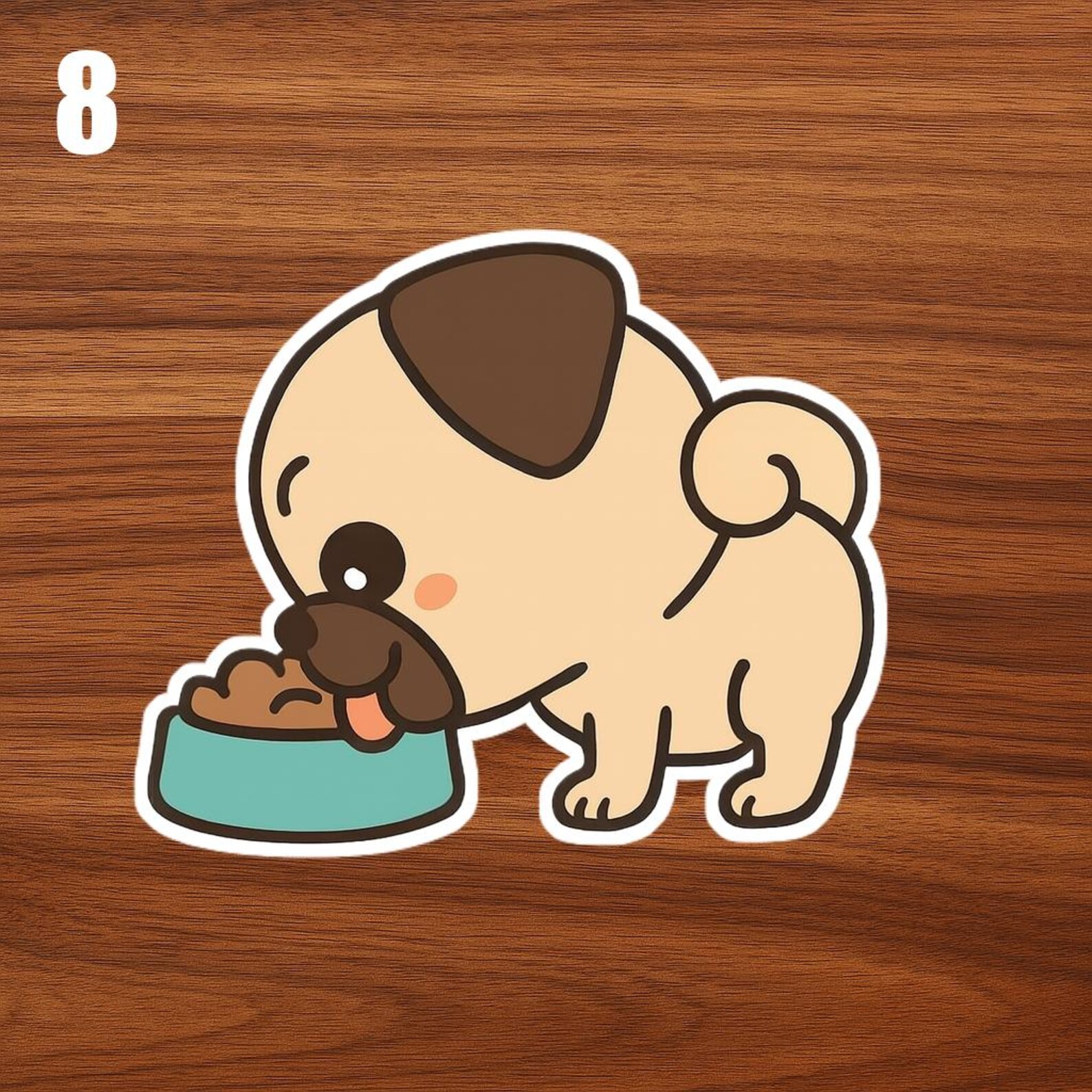 Chibi Pug Sticker – "for Dog Lovers With Humor" in Puppy Style ...