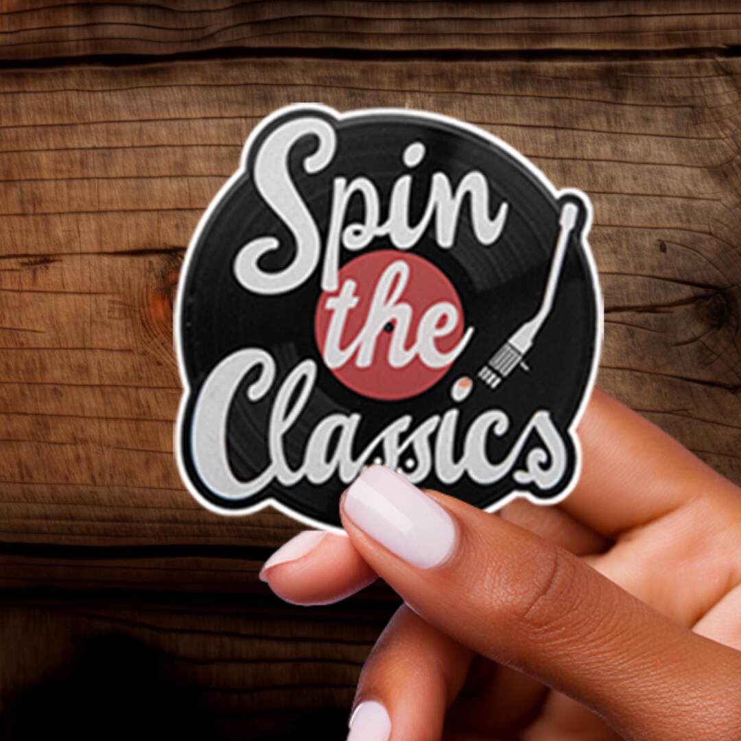 Retro Vinyl Record Sticker – “spin the Classics” Music Decal for Laptop ...