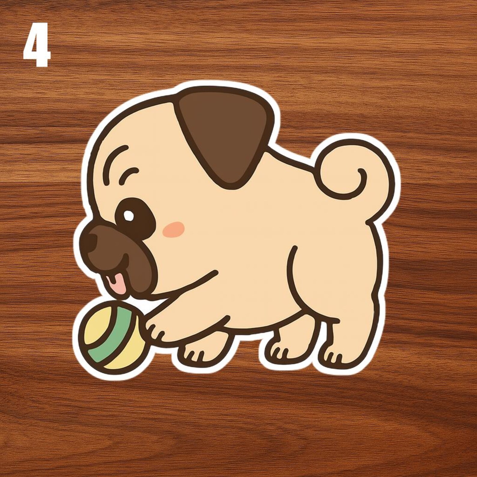 Chibi Pug Sticker – "for Dog Lovers With Humor" in Puppy Style ...