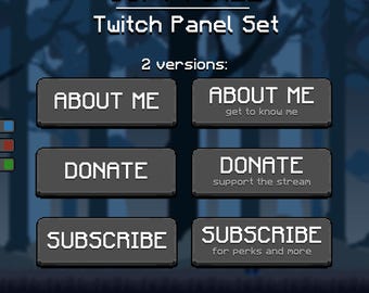Pixel Twitch Panels | Retro Stream | 8-bit Buttons for Twitch | OBS ...