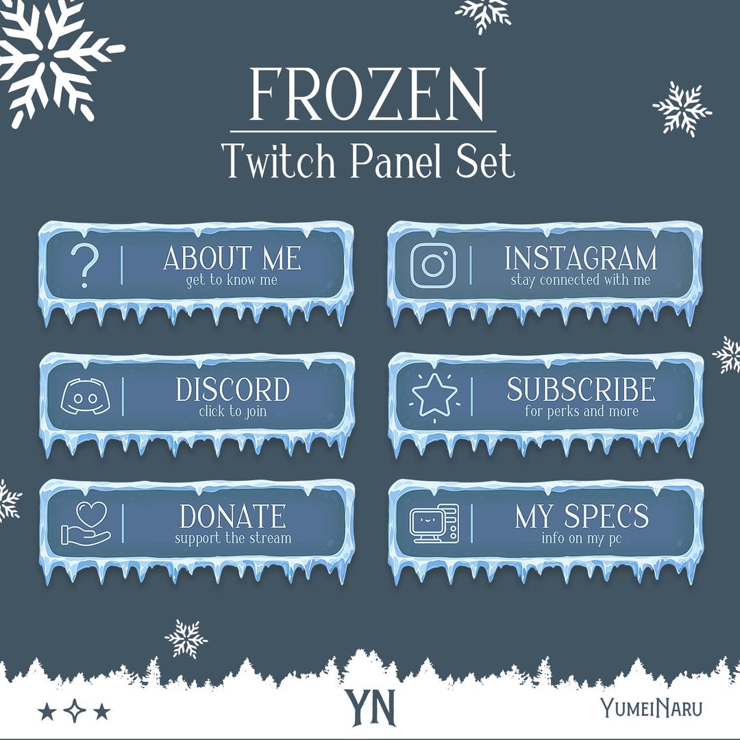 Frozen Twitch Panels Set — 35 Clean Panels for Streamers | Winter Panel ...