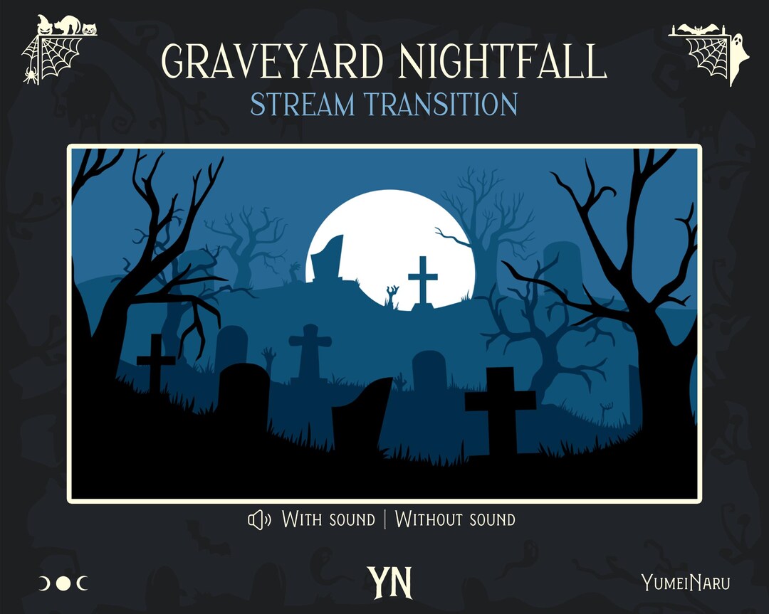 Graveyard Nightfall Stream Transition| Spooky Halloween Twitch Stinger ...