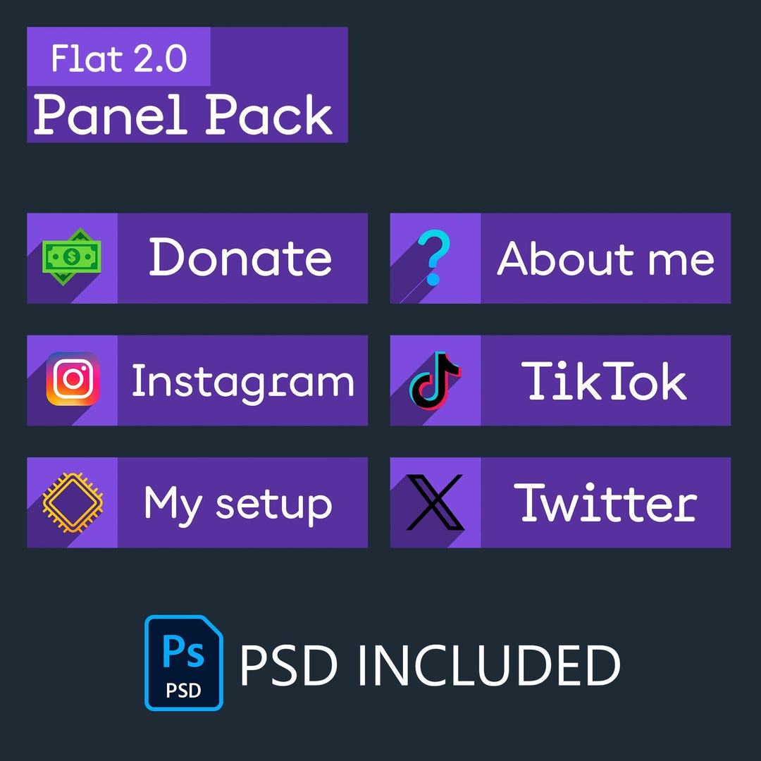Minimal Gradient Twitch Panels: Clean Stream Overlay (PSD Included) - Etsy