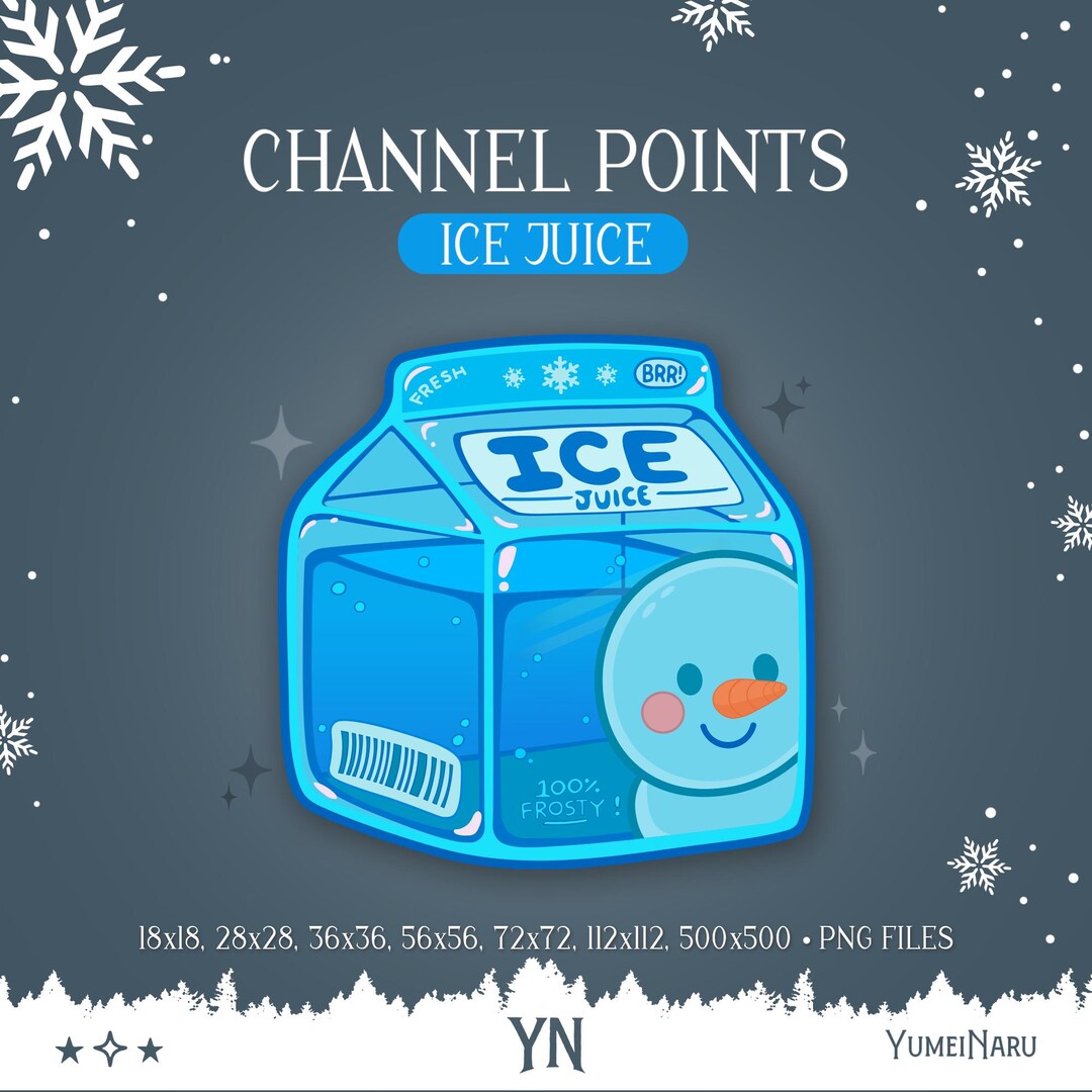 Ice Juice Channel Points | Winter Twitch Stream Emote | Streamer Emote ...