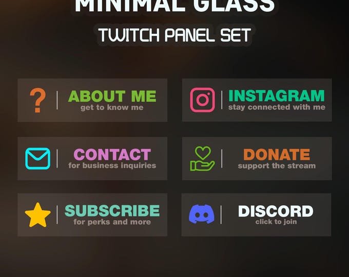 Minimalist Twitch Panel Set: 35x Clean Stream Panels - Etsy