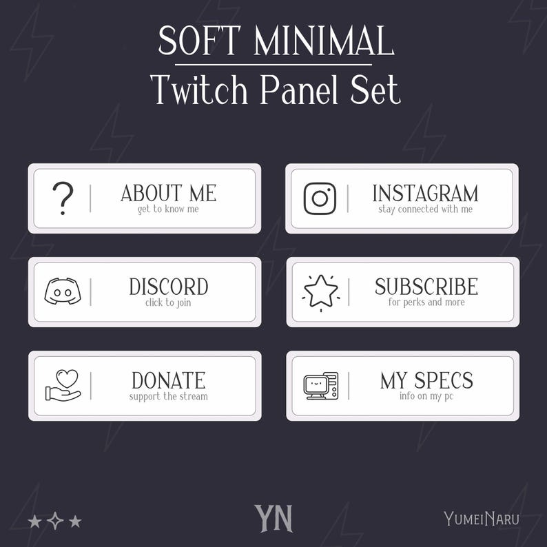 Soft Minimal Twitch Panel Set — 35x Clean Panels for Streamers | Kick ...