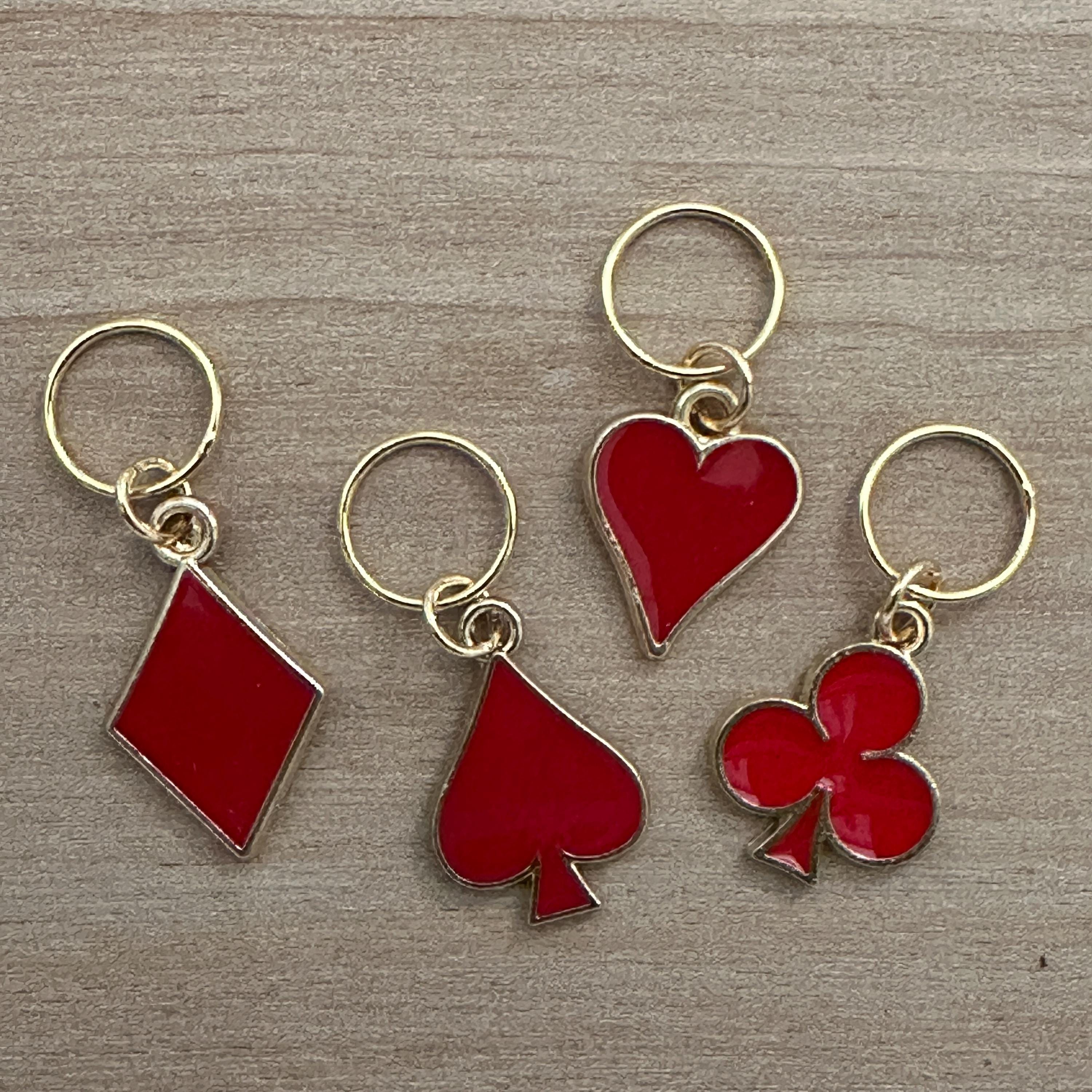 Red Deck Stitch Markers (4) - US 10 / Design 014 - Etsy