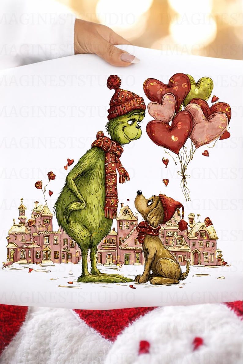 Retro Grinch Valentine PNG, Coquette Be Mine, Brushstroke Design ...