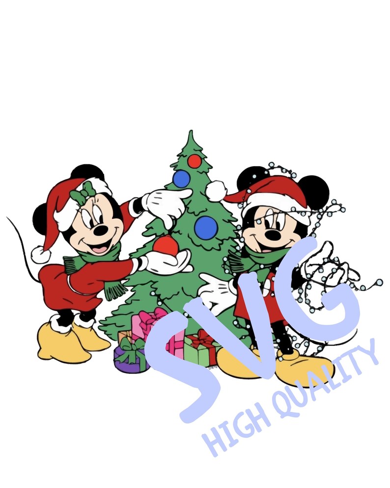 Printable Christmas Mickey Mouse SVG PNG Bundle (digital Download) - Etsy
