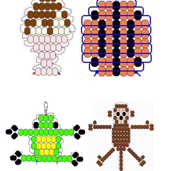 Pony Bead Animal Keychain Patterns - Etsy