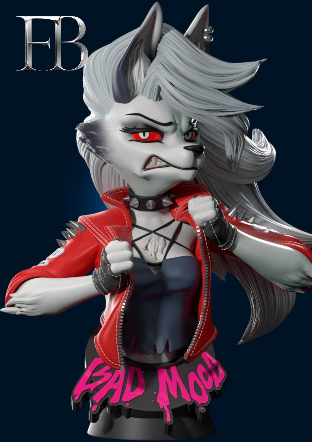 Wolf Loona Bust | Halloween Edition | Demon Wolf Girl Figurine | Hand ...