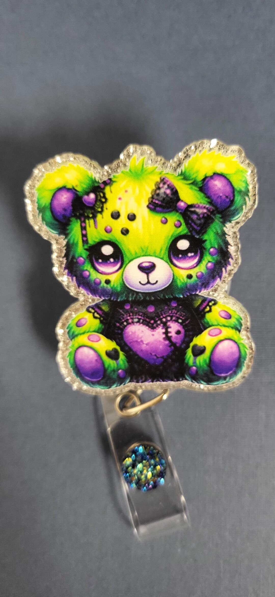 Alligator Clip Badge Reel ID Holder Bear - Etsy