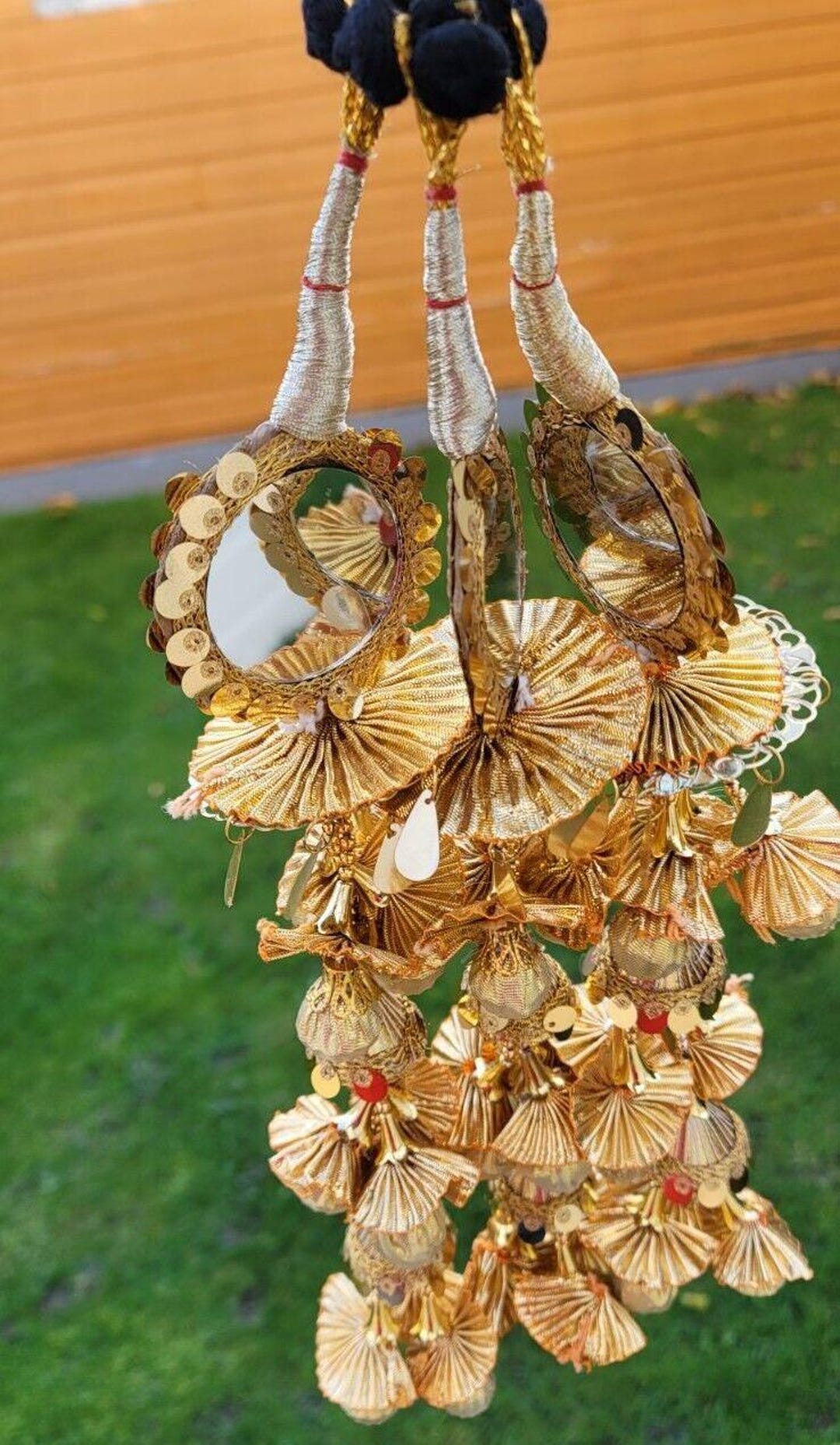 Indian Punjabi Parandi Mehndi Jaago Mirror Bridal Patiala Paranda Hair ...
