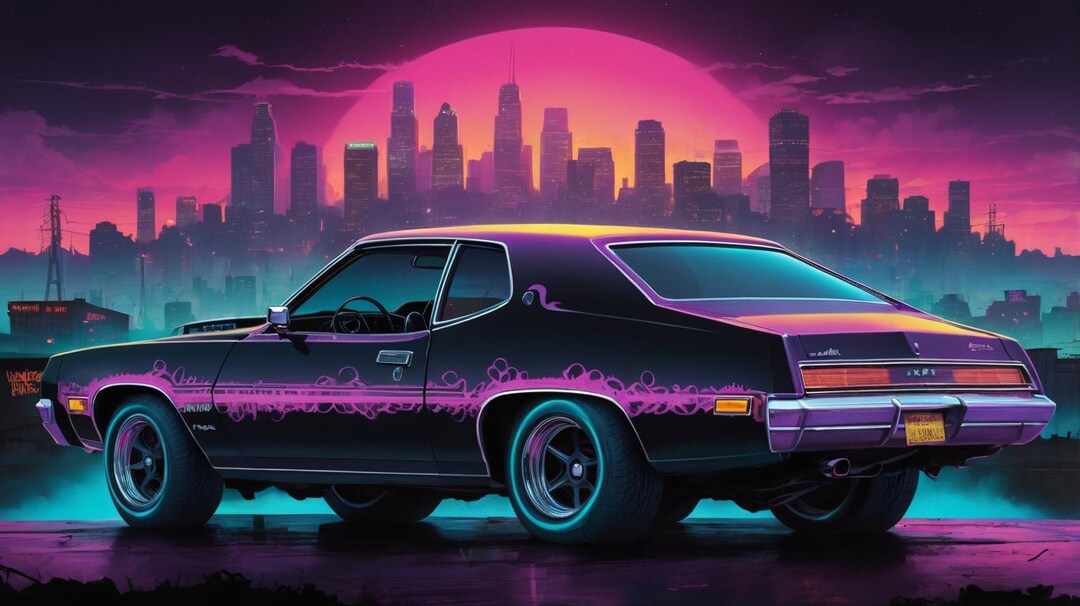 Retro Muscle Car Print Designs - Etsy