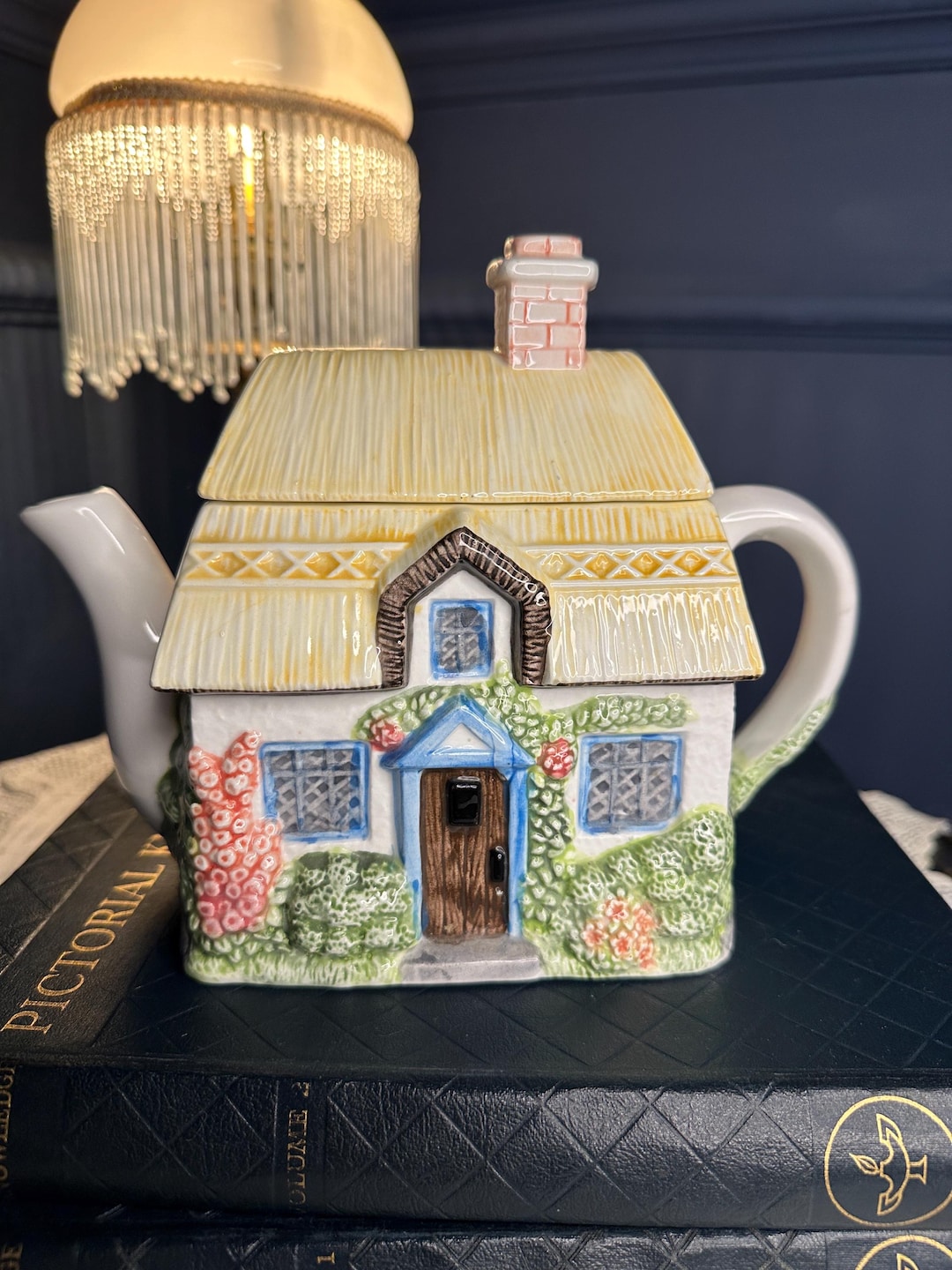 Vintage Cottage Teapot Annie Rowe Village Collection, Hand Painted ...
