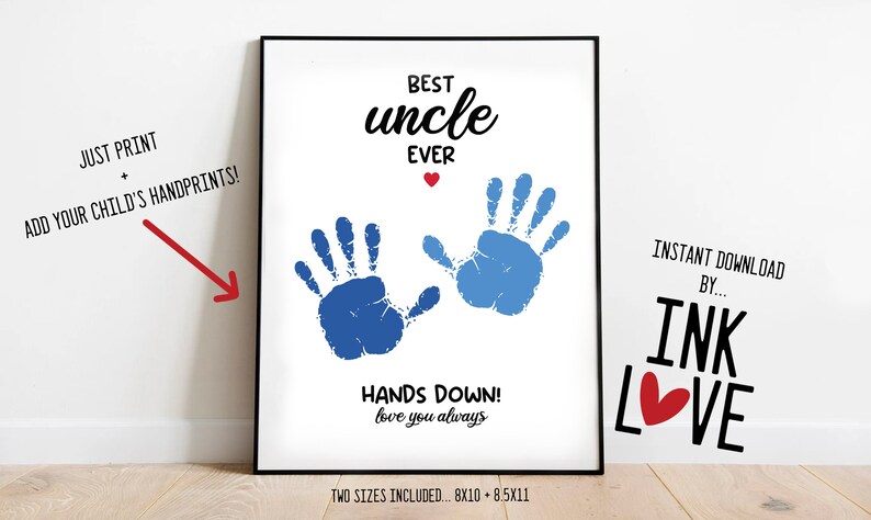 Uncle Handprint Art Craft, Personalized Father's Day Gift, Best Uncle ...