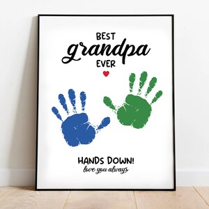 Grandpa Handprint Art Craft, Personalized Father's Day Gift, Best ...