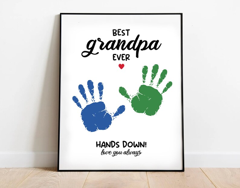 Grandpa Handprint Art Craft, Personalized Father's Day Gift, Best ...