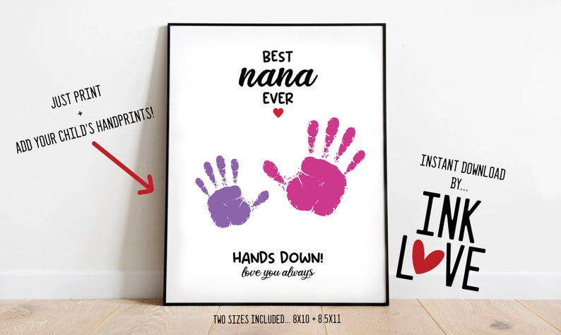 Nana Handprint Footprint Art Craft, Mother's Day Gift, Best Mom Ever ...