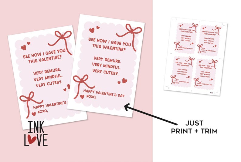 Very Demure Meme Valentines, Printable Galentine's Day Card for Friends ...