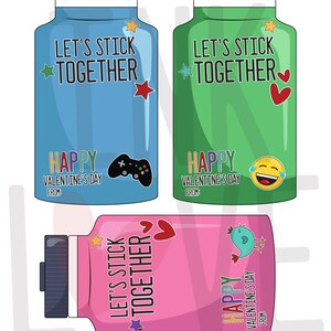 Printable Water Bottle Valentine Stickers - Kids School Gift (PDF) - Etsy