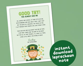 St Patricks Day Kids Printable, Leprechaun Letter Printable, Leprechaun ...