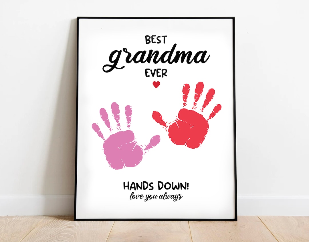 Grandma Handprint Art Craft, Mother's Day Gift, Best Grandma Ever ...