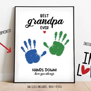 Grandpa Handprint Art Craft, Personalized Father's Day Gift, Best ...