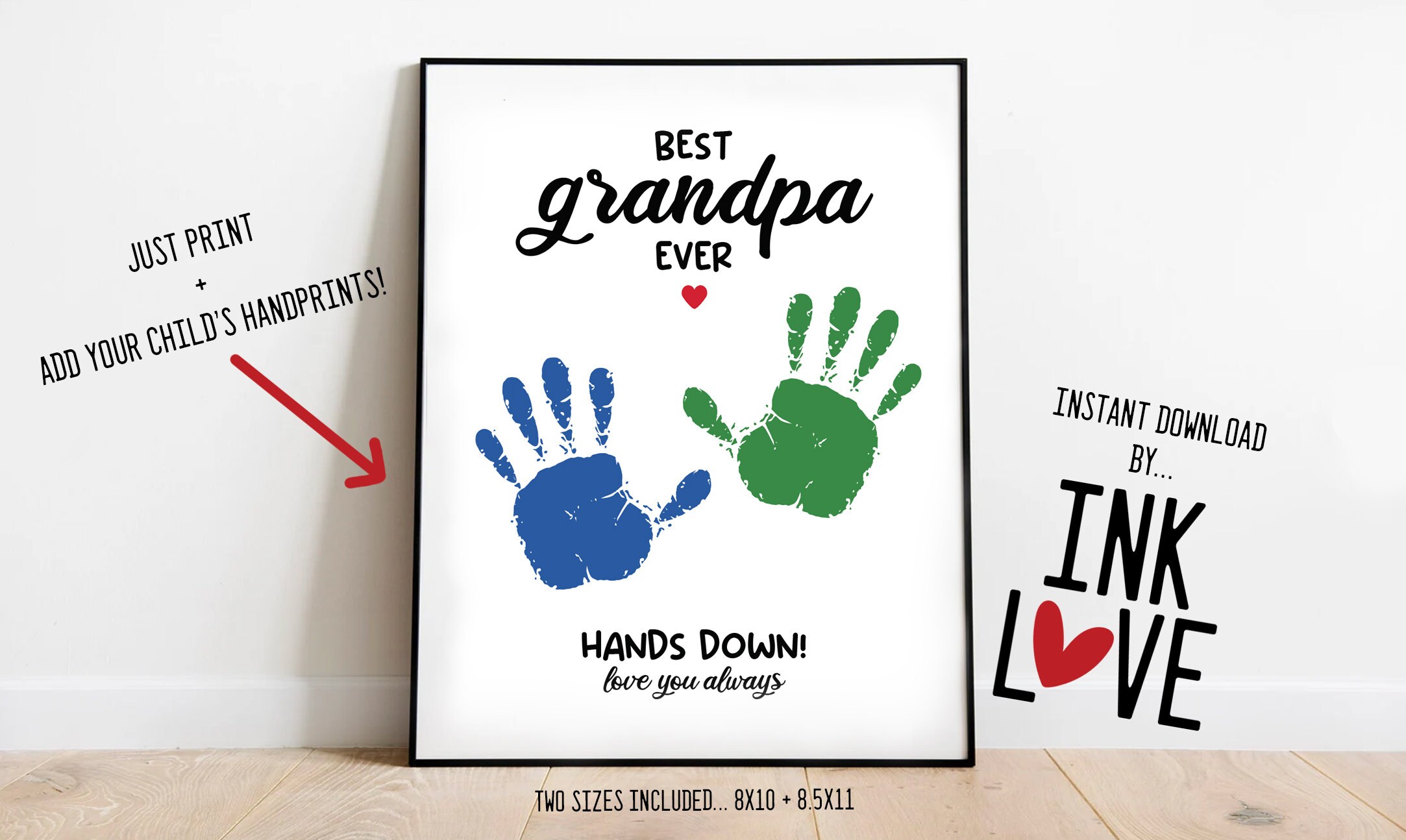 Grandpa Handprint Art Craft, Personalized Father's Day Gift, Best ...