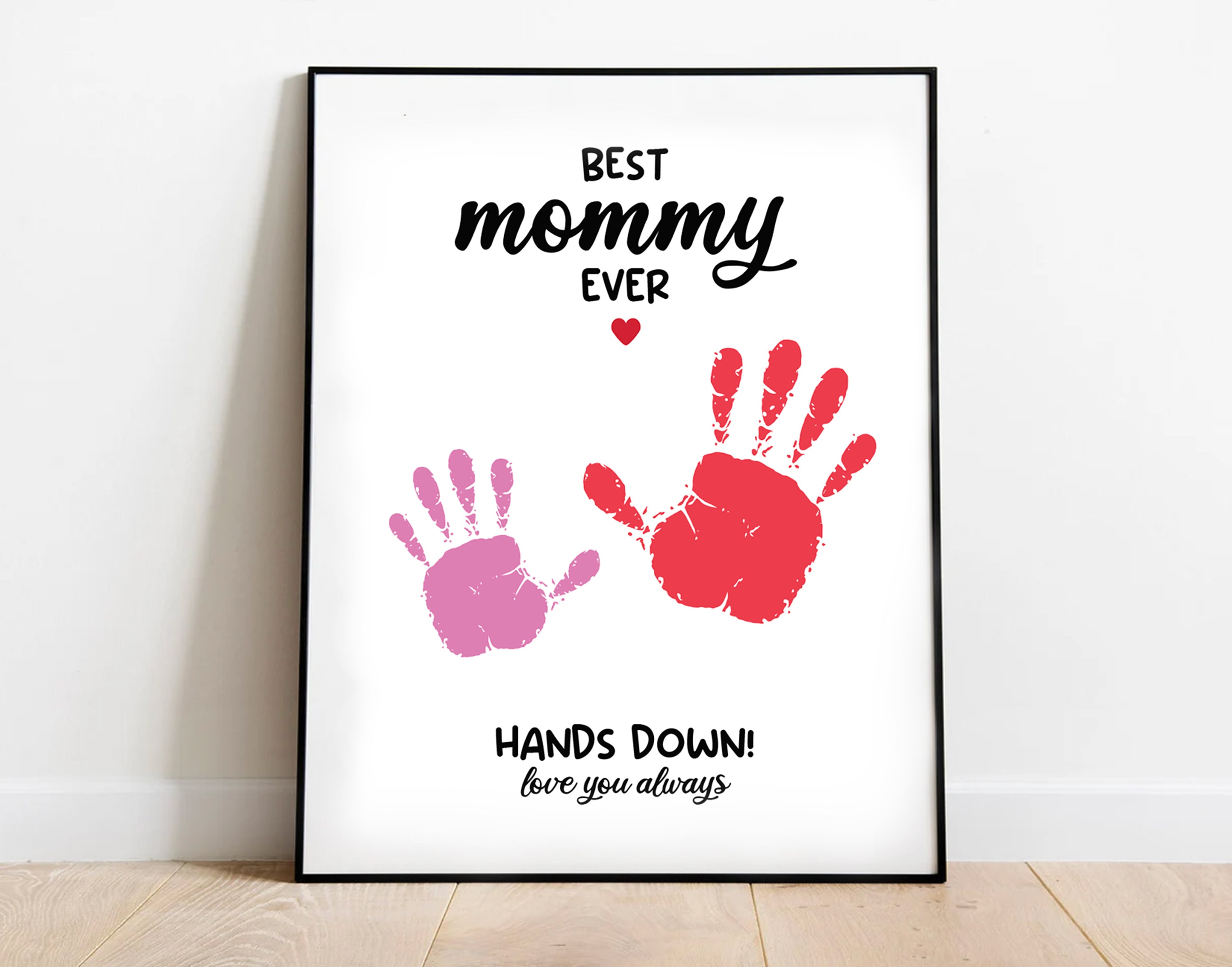 Mom Handprint Footprint Art Craft, Personalized 1st Birthday Gift, Best ...