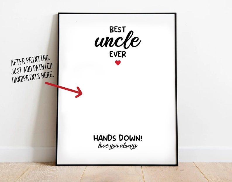Personalized Uncle Handprint Art, Father's Day Gift (digital Download ...