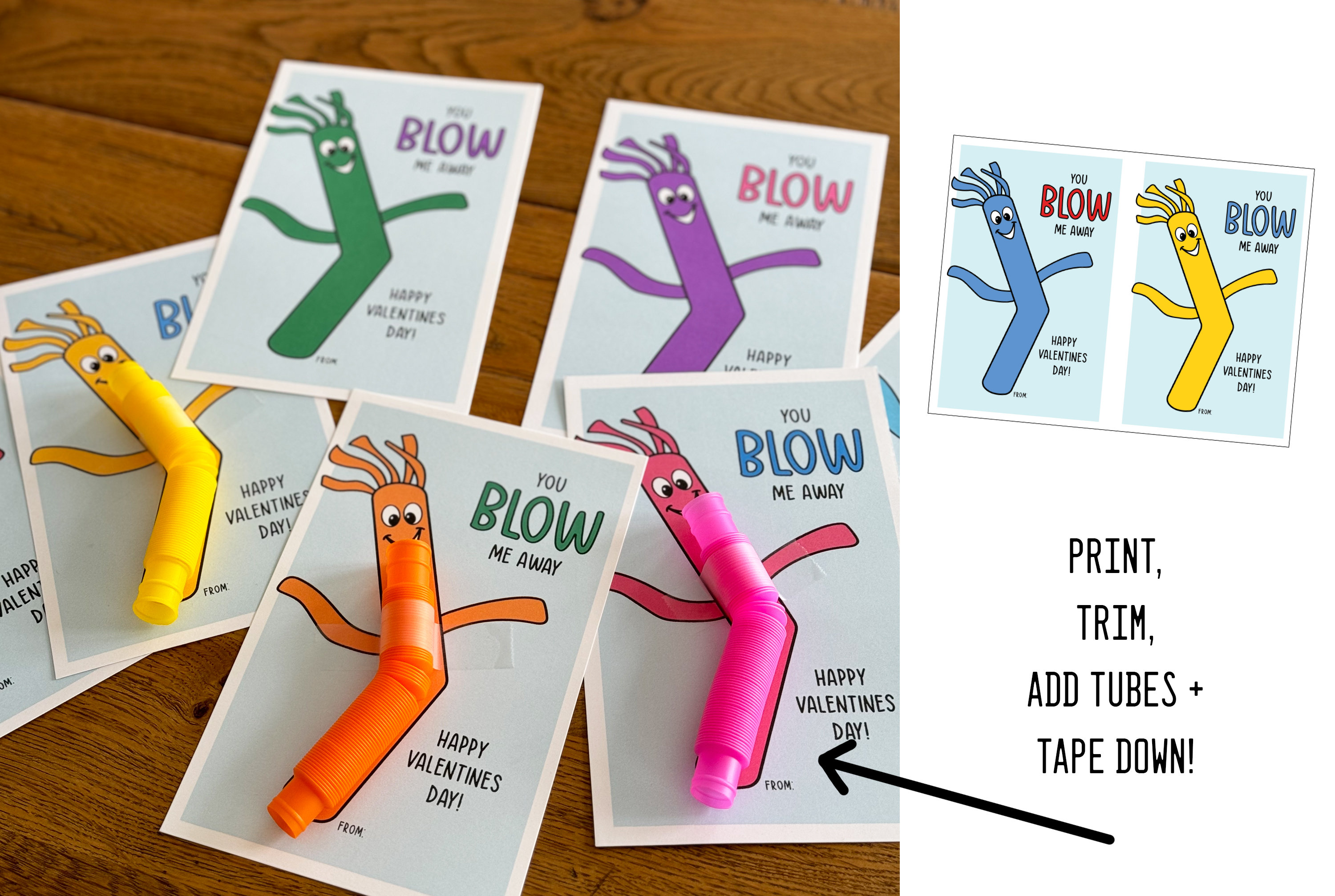 Fidget Tube Valentine Printable Kids Valentine, School Valentine, Fun ...