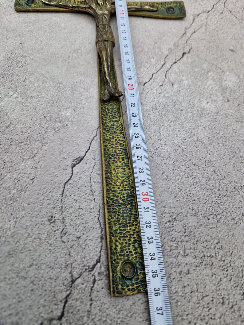 Antique Wrought Iron Catholic Crucifix: Brass & Crystal, Early 19th ...