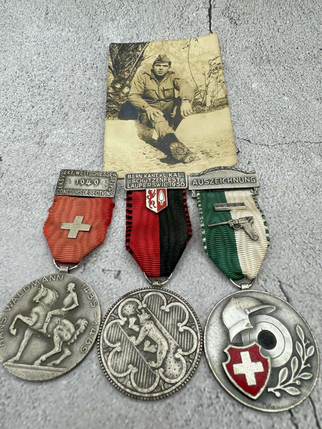 Vintage Swiss Military Medal Set – 1949-1956 Shooting Awards, Soldier ...