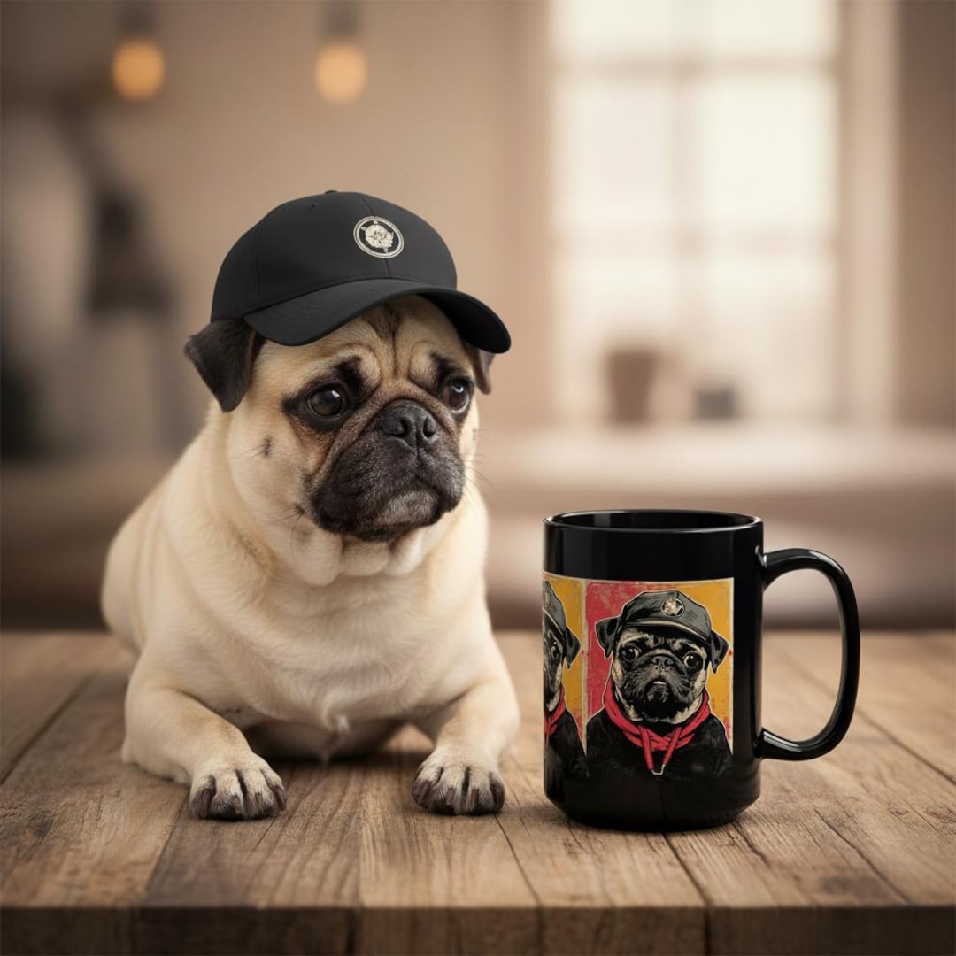 Pop Art Pug Mug: Black Ceramic Coffee Cup, 15 Oz, Dishwasher Safe - Etsy