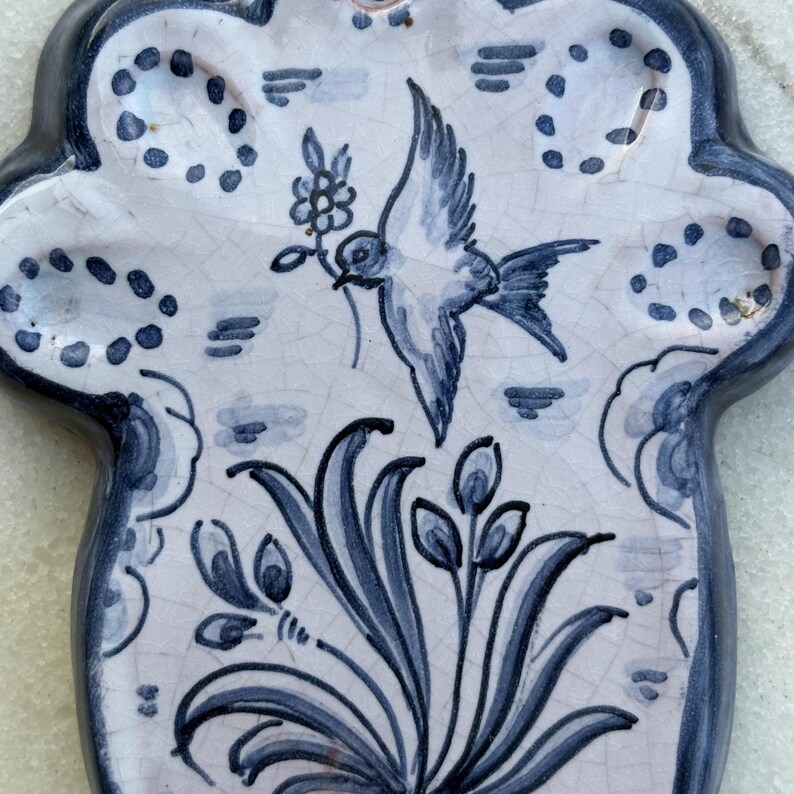 Vintage Holy Water Font, Hand-painted Ceramic Stoup, Religious Wall ...