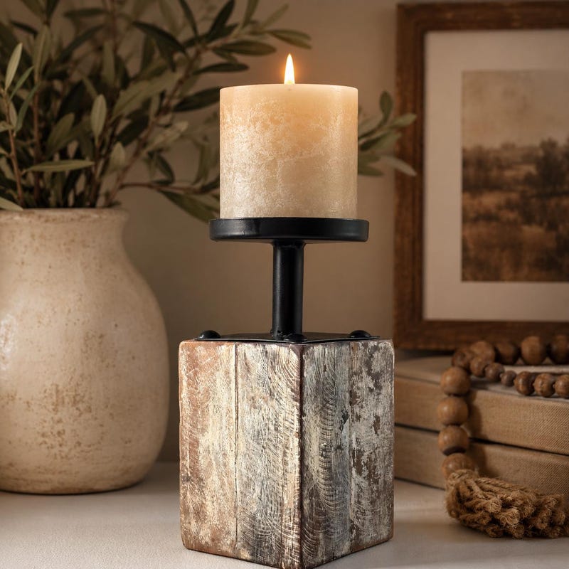 Distressed Pillar Stand - Etsy