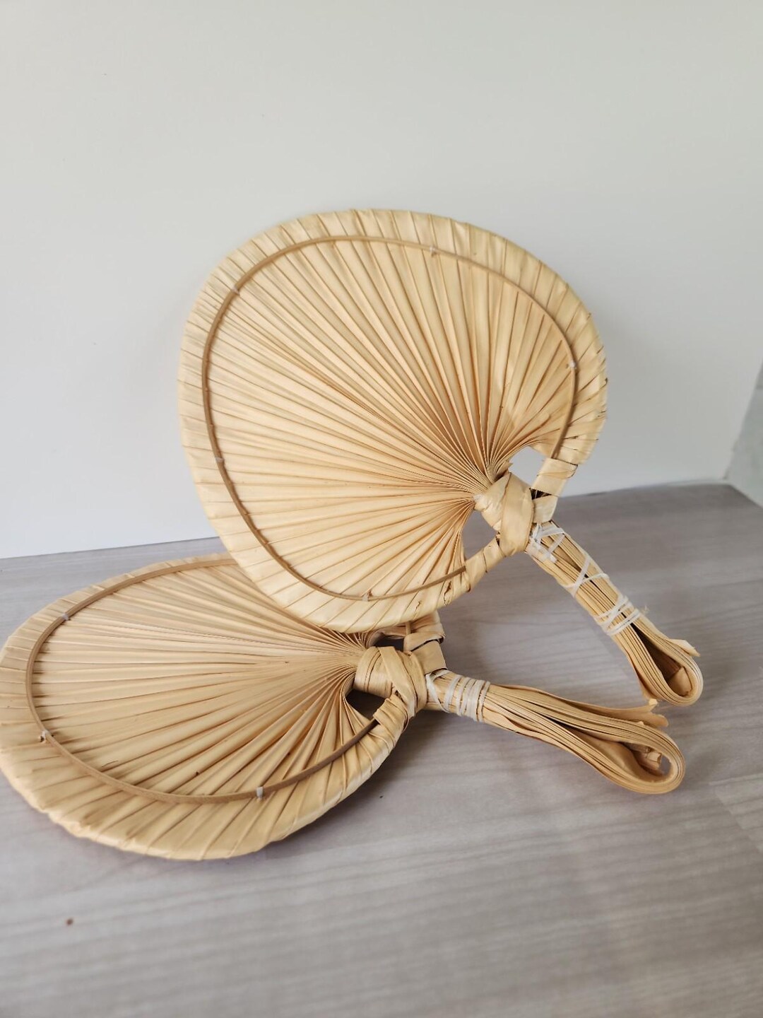 Vtg 90s Palm Leaf Hand Fans | Boho, Wedding, Botanical, Decor - Set of ...