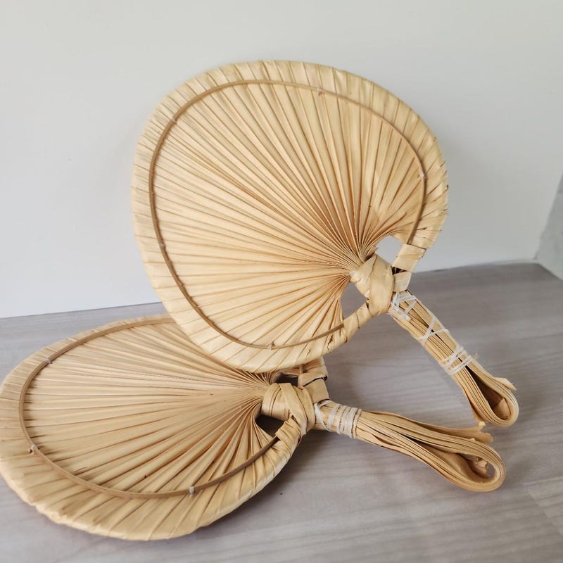 Palm Leaf Hand Fans - Etsy
