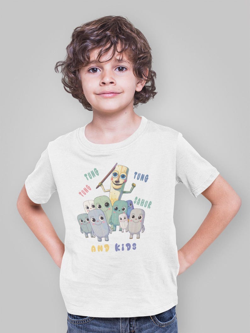 Tung Tung Sahur Meme Tee: Retro Cartoon T-shirt for Kids - Etsy
