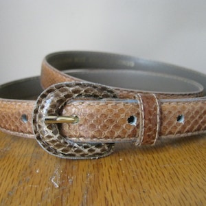 Vintage Brown Snakeskin Belt - Etsy