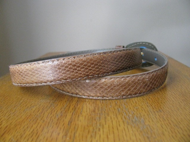 Vintage Brown Snakeskin Belt - Etsy