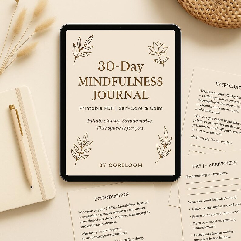 30-day Mindfulness Journal Printable – Self-care & Calm PDF - Etsy