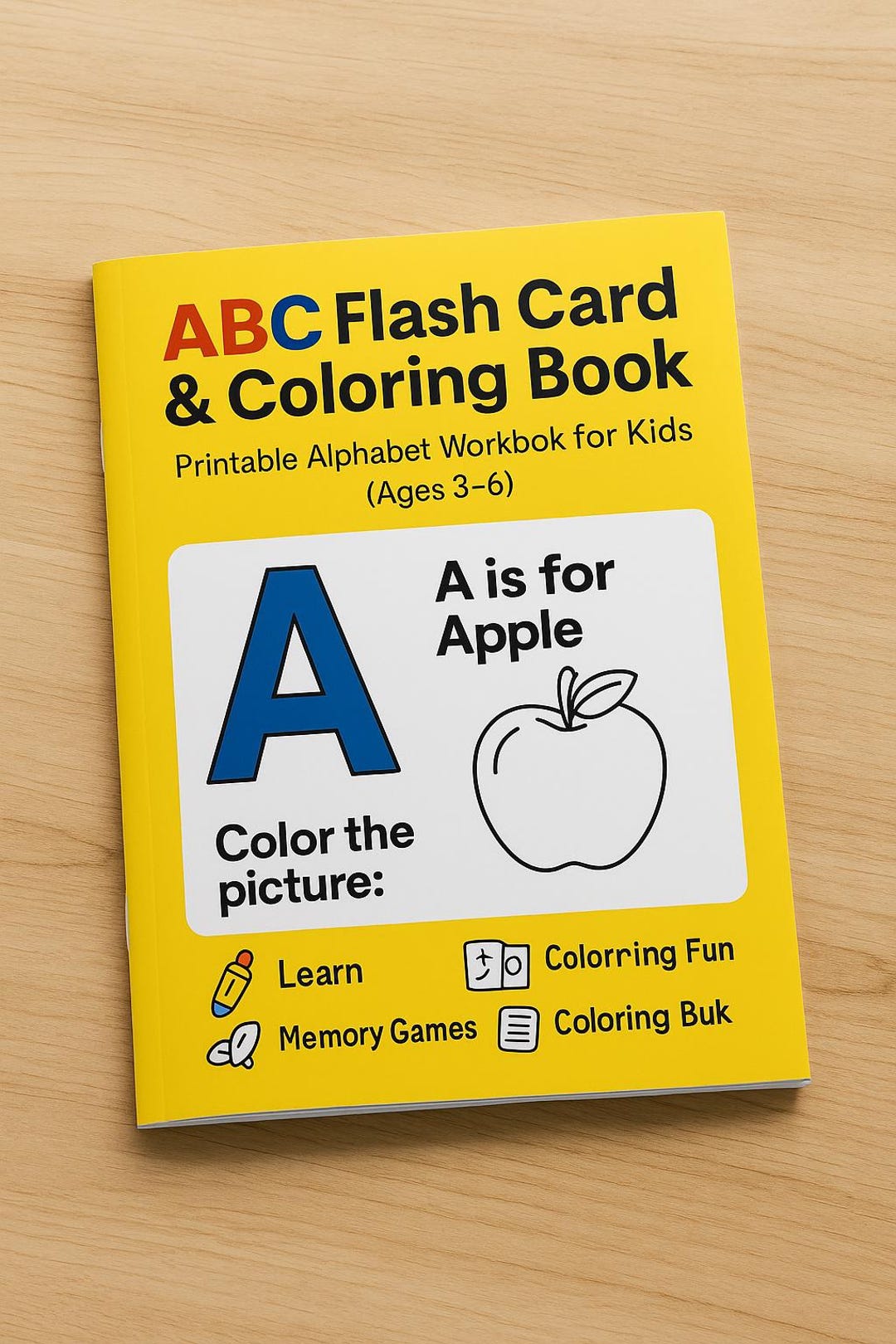 ABC Flash Card & Coloring Book | Printable Alphabet Workbook for Kids ...
