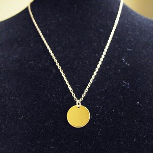 Simple Gold Disc Necklace Gold Coin Necklace Petite Gold - Etsy