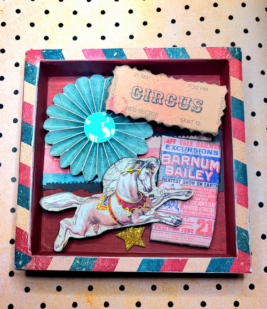 Circus Shadow Box Vintage Style 3D Wall Art Sign Curiosity Wooden Art ...