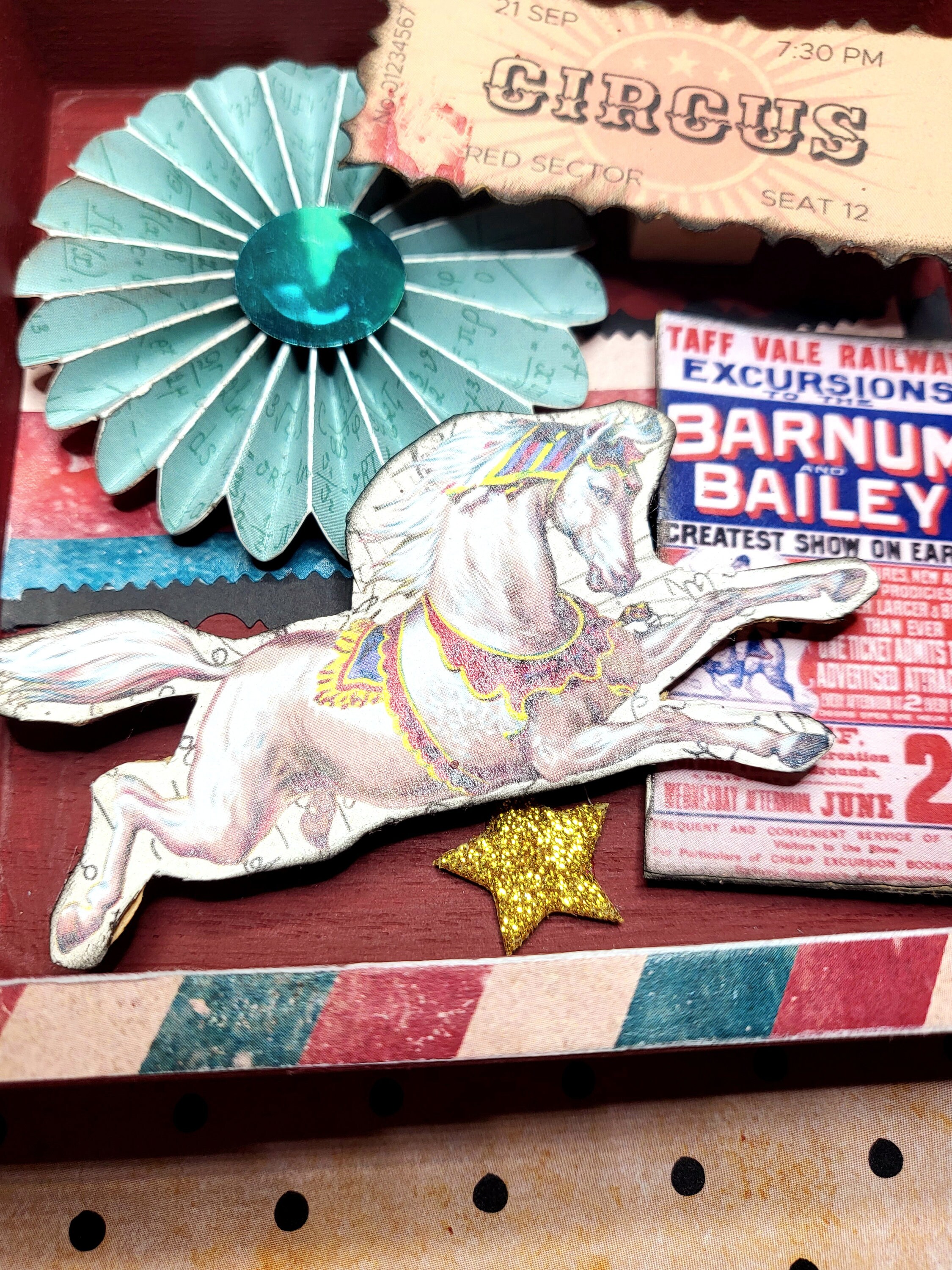 Circus Shadow Box Vintage Style 3D Wall Art Sign Curiosity Wooden Art ...